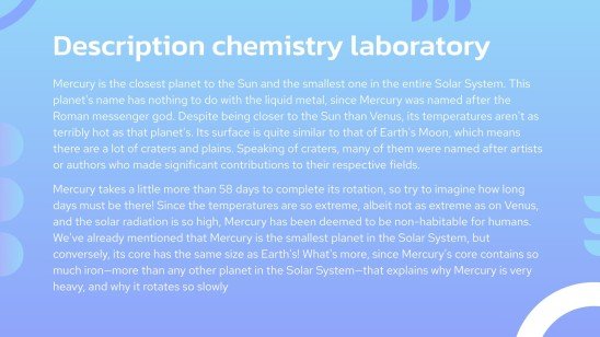 Chemistry Laboratory Presentation