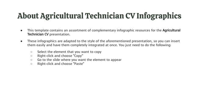 Agricultural Technician CV Infographics Presentation