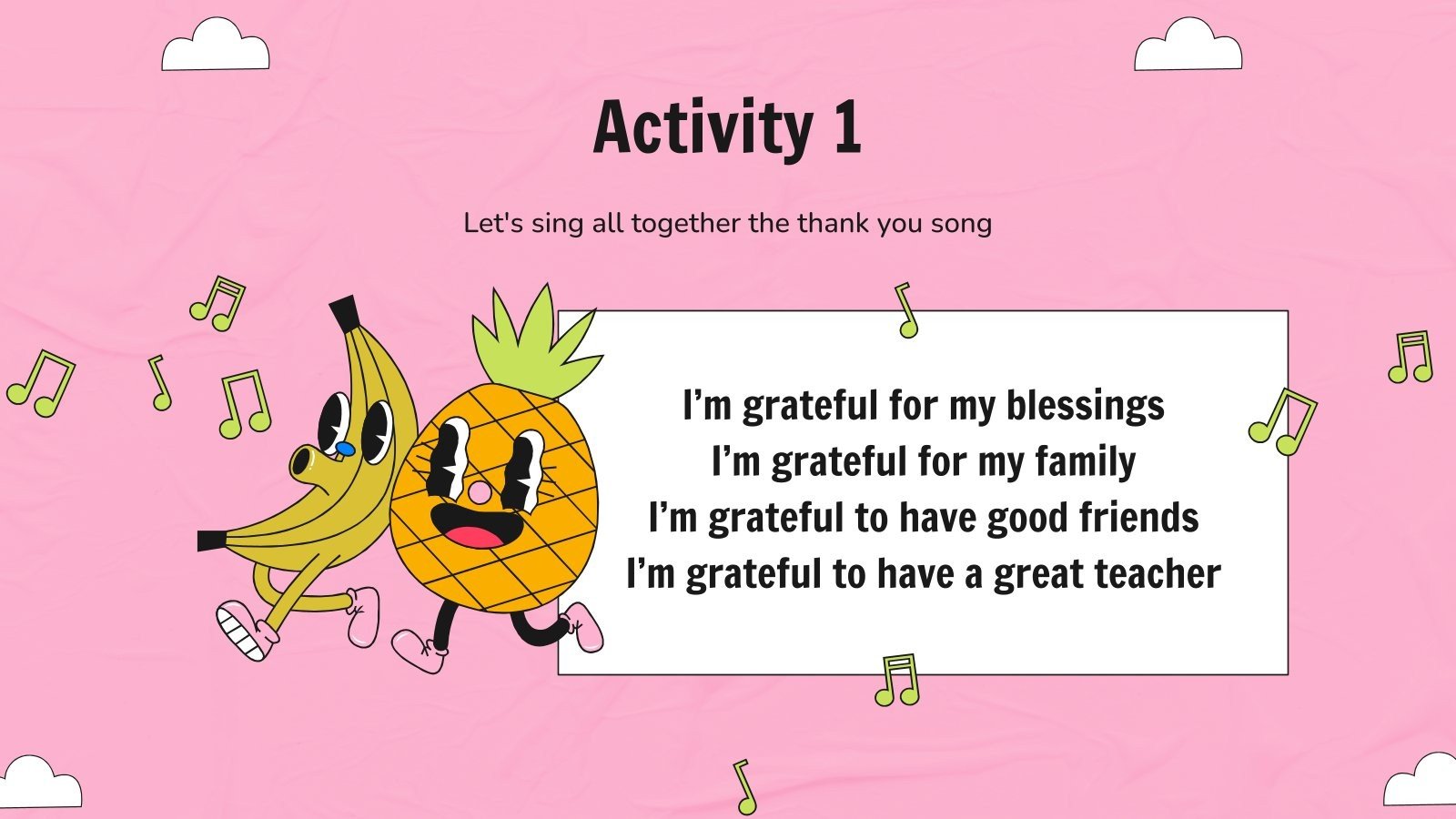 Gratitude activities for Kindergarteners Presentation