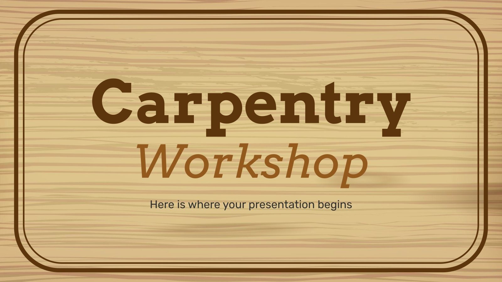 Carpentry Workshop Presentation