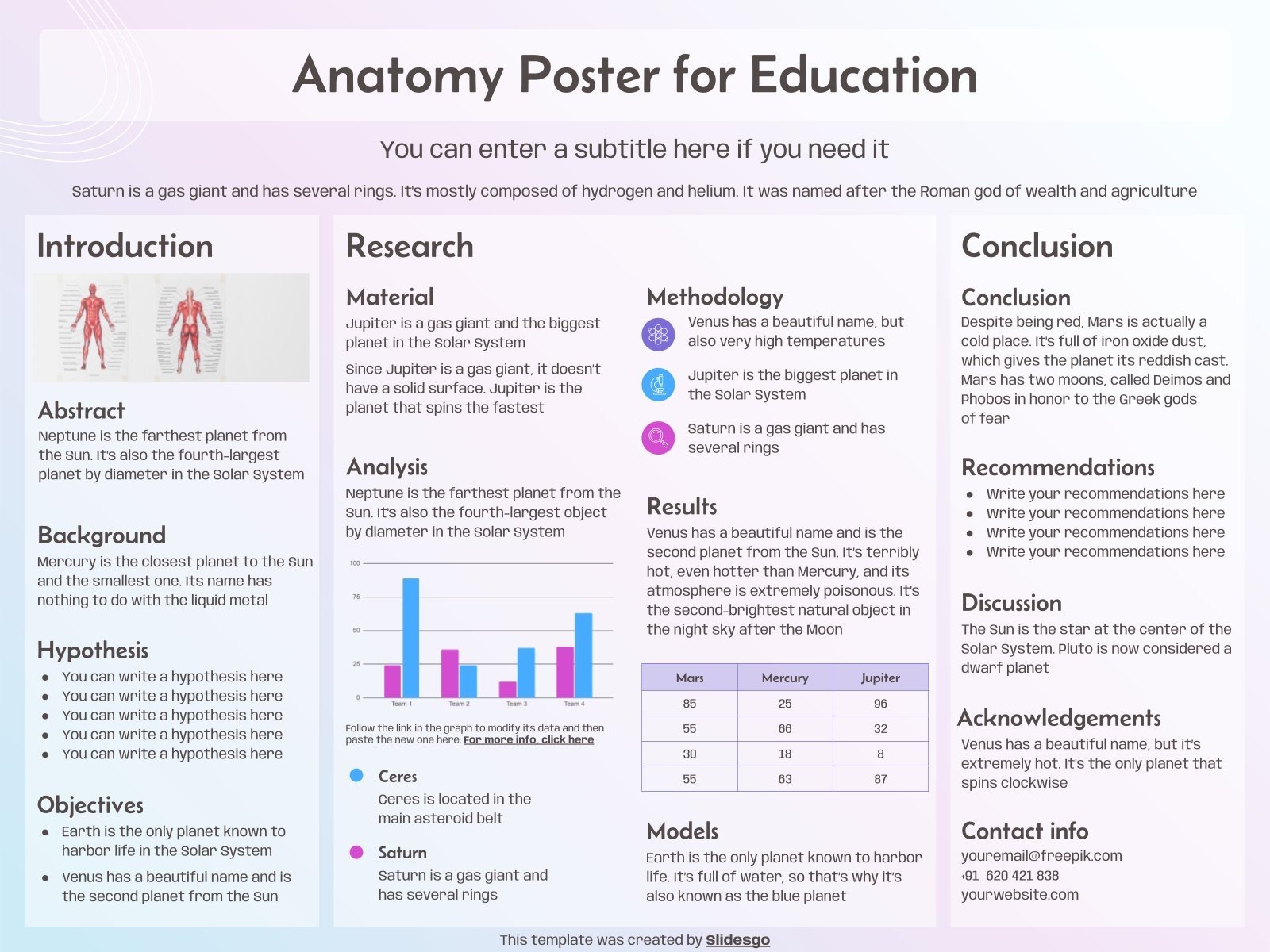 Anatomy Poster for Education Presentation