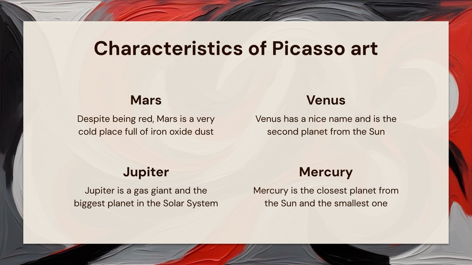 Apresentação As etapas de Picasso