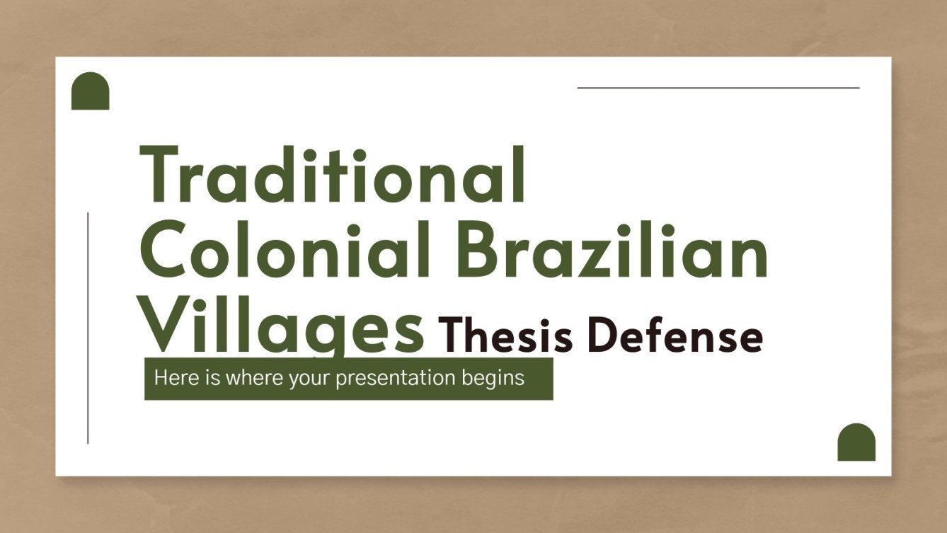 Traditional Colonial Brazilian Villages Thesis Defense