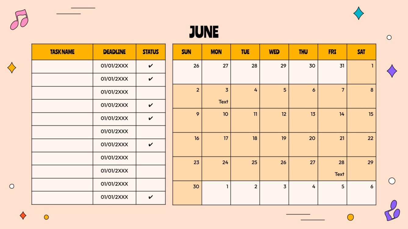 Stickers Calendar Template Presentation