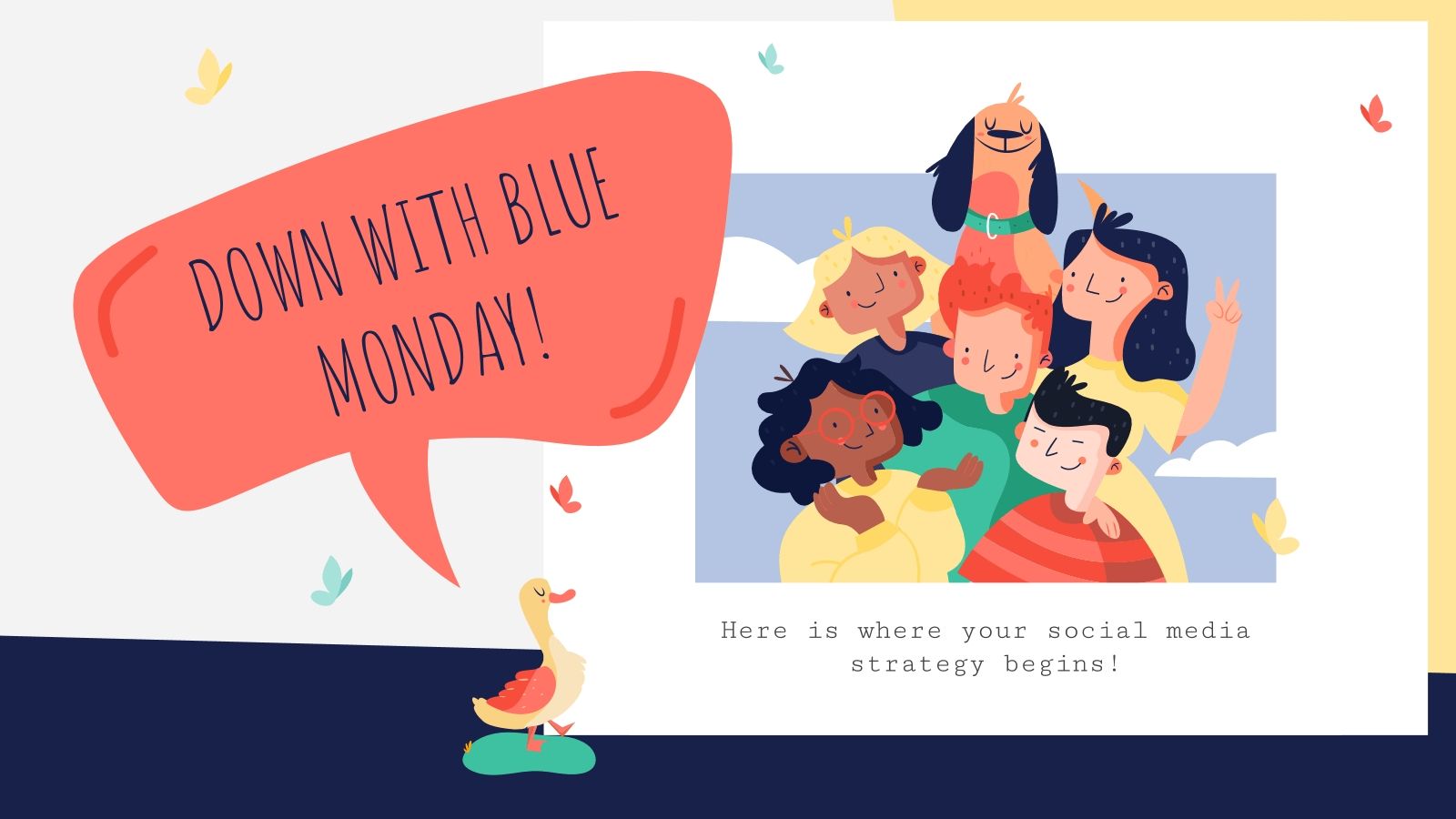 Mídia social para o Blue Monday | Tema do Google Slides e PPT