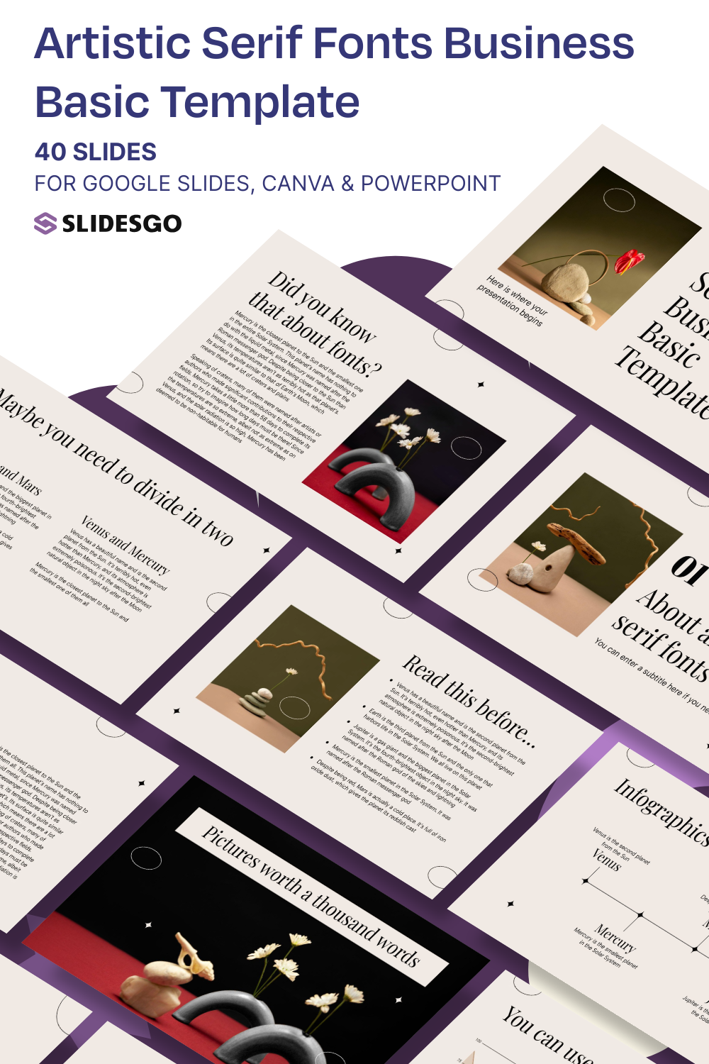 Artistic Serif Fonts Business Basic Template Presentation
