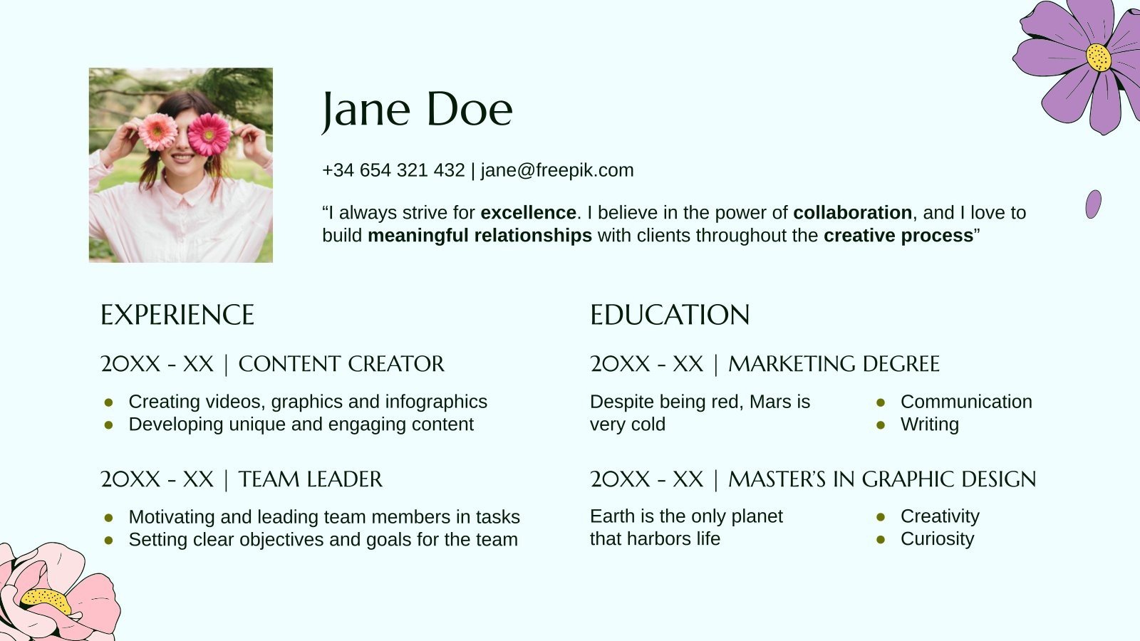 Fresh & Floral Portfolio Presentation