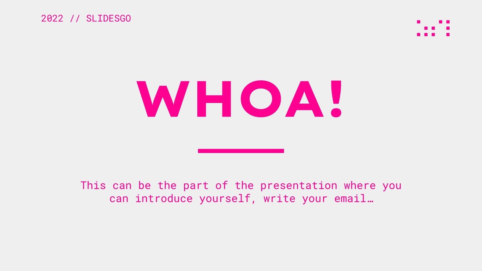 Monochrome Strong Pink Theme for Marketing Presentation