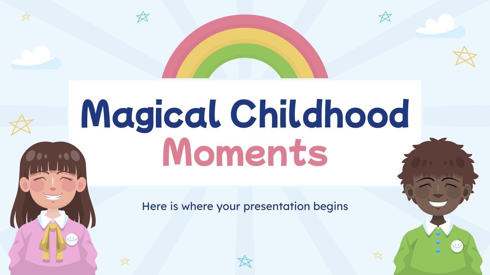 Free rainbow style Google Slides and PPT templates