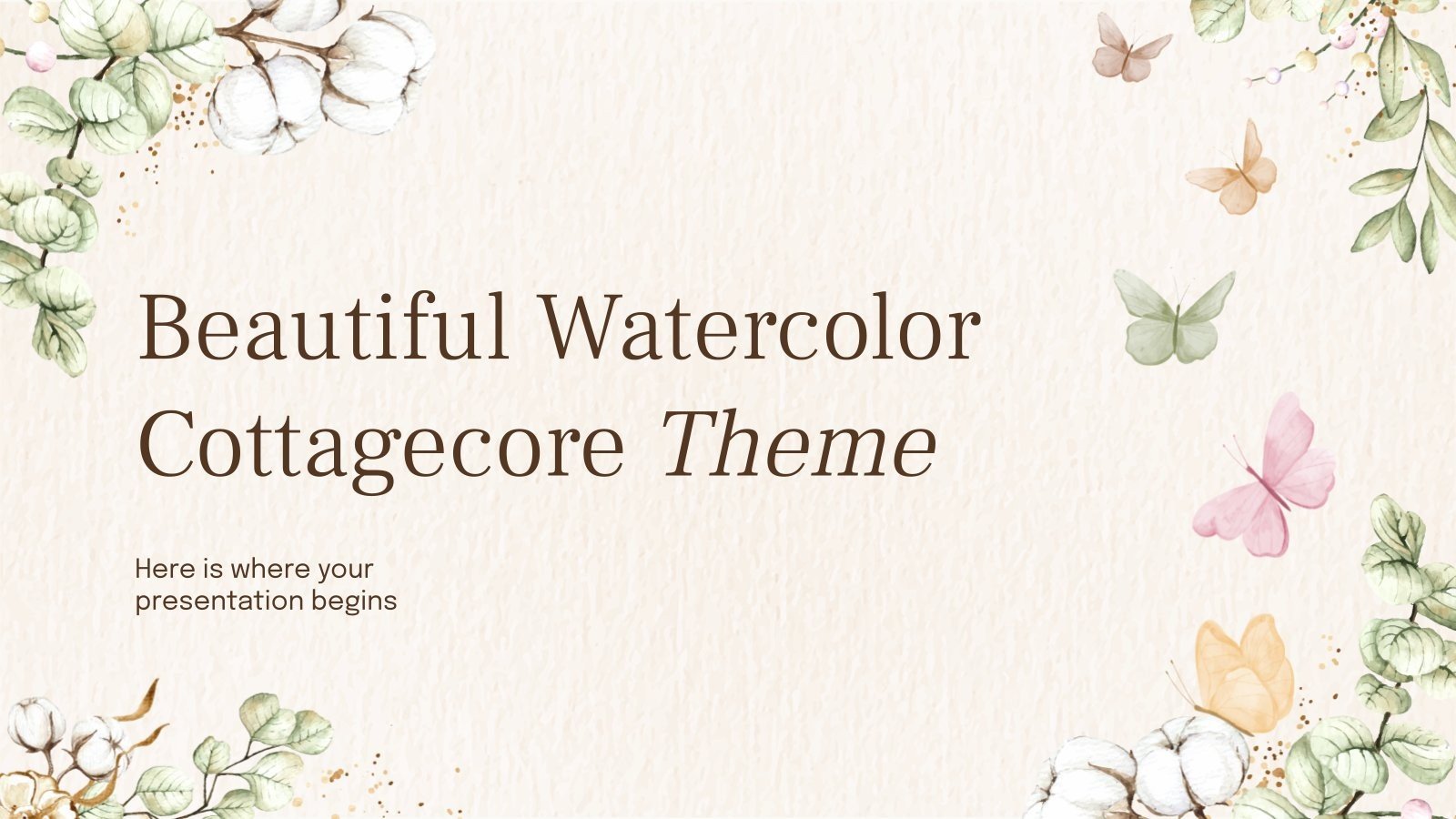 Beautiful Watercolor Cottagecore Theme | Google Slides & PPT