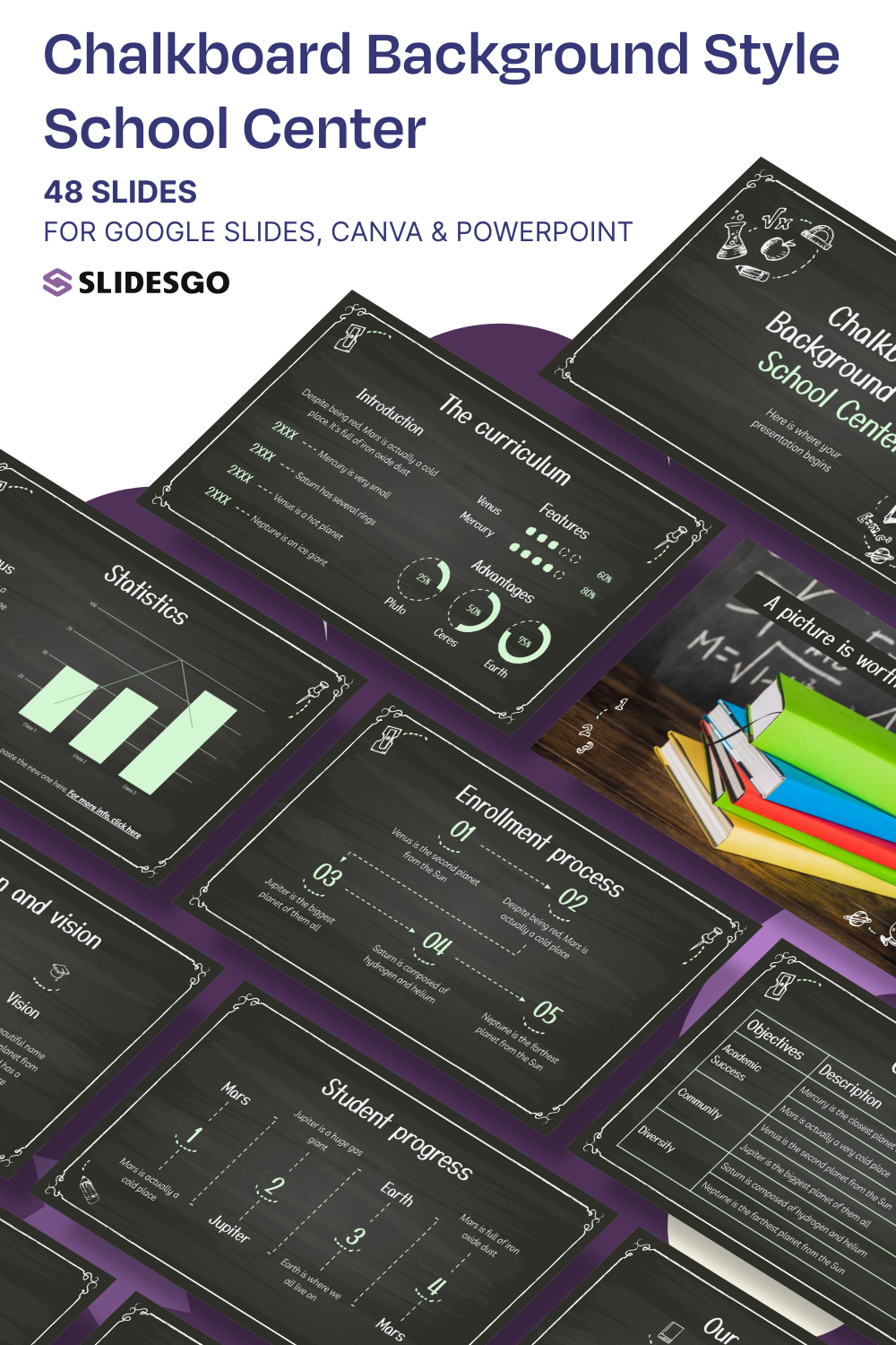 Chalkboard Background Style School Center Presentation