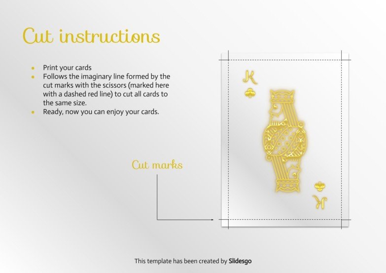 Luxury Gold Printable Deck of Playing Cards Presentation