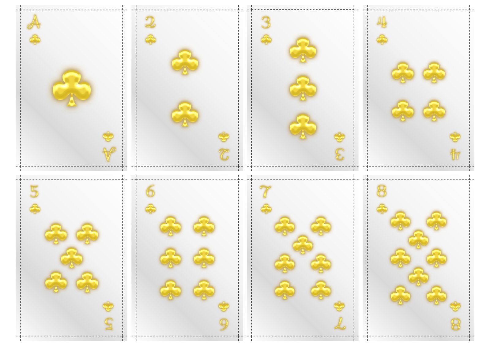 Luxury Gold Printable Deck of Playing Cards Presentation
