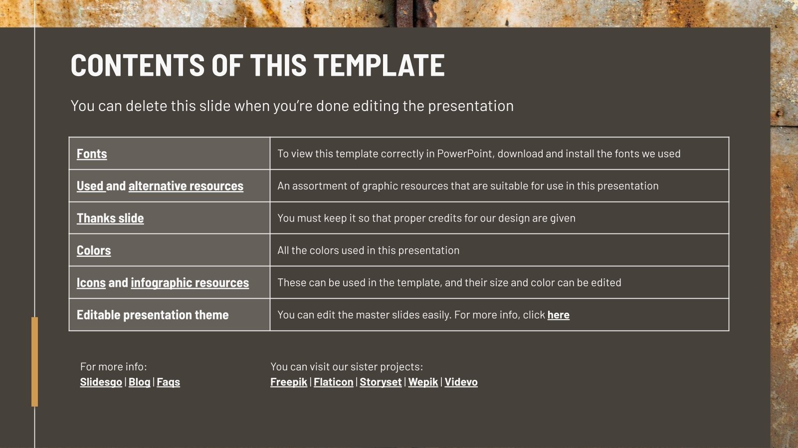 Metal Corrosion Texture Theme Presentation