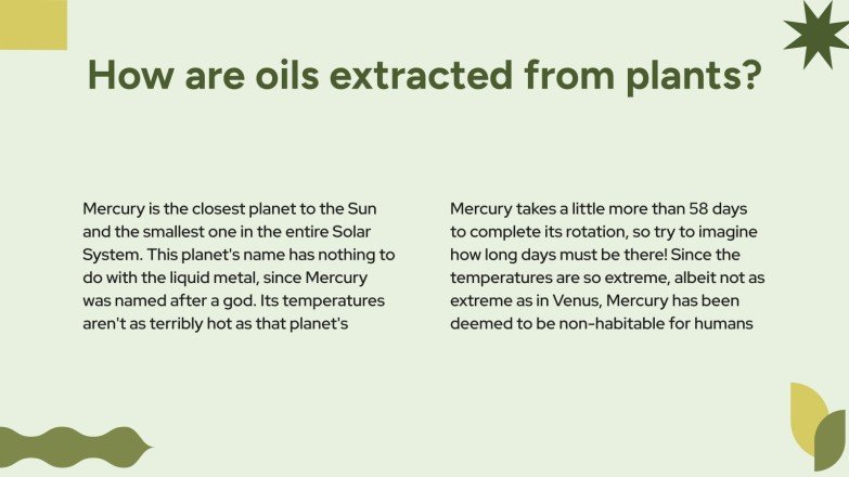 Biology for College: Extraction of plant essential oils