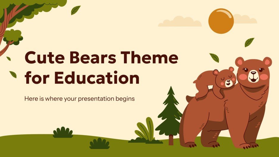 Cute Bears Theme for Education Presentation