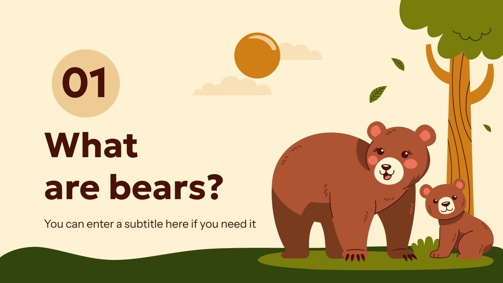 Cute Bears Theme for Education Presentation