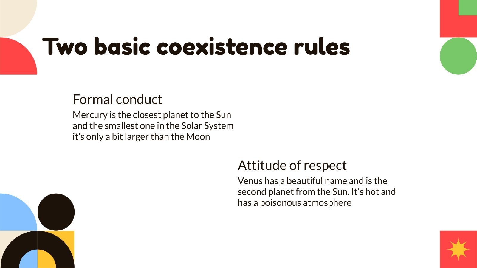 Coexistence Rules at School Presentation