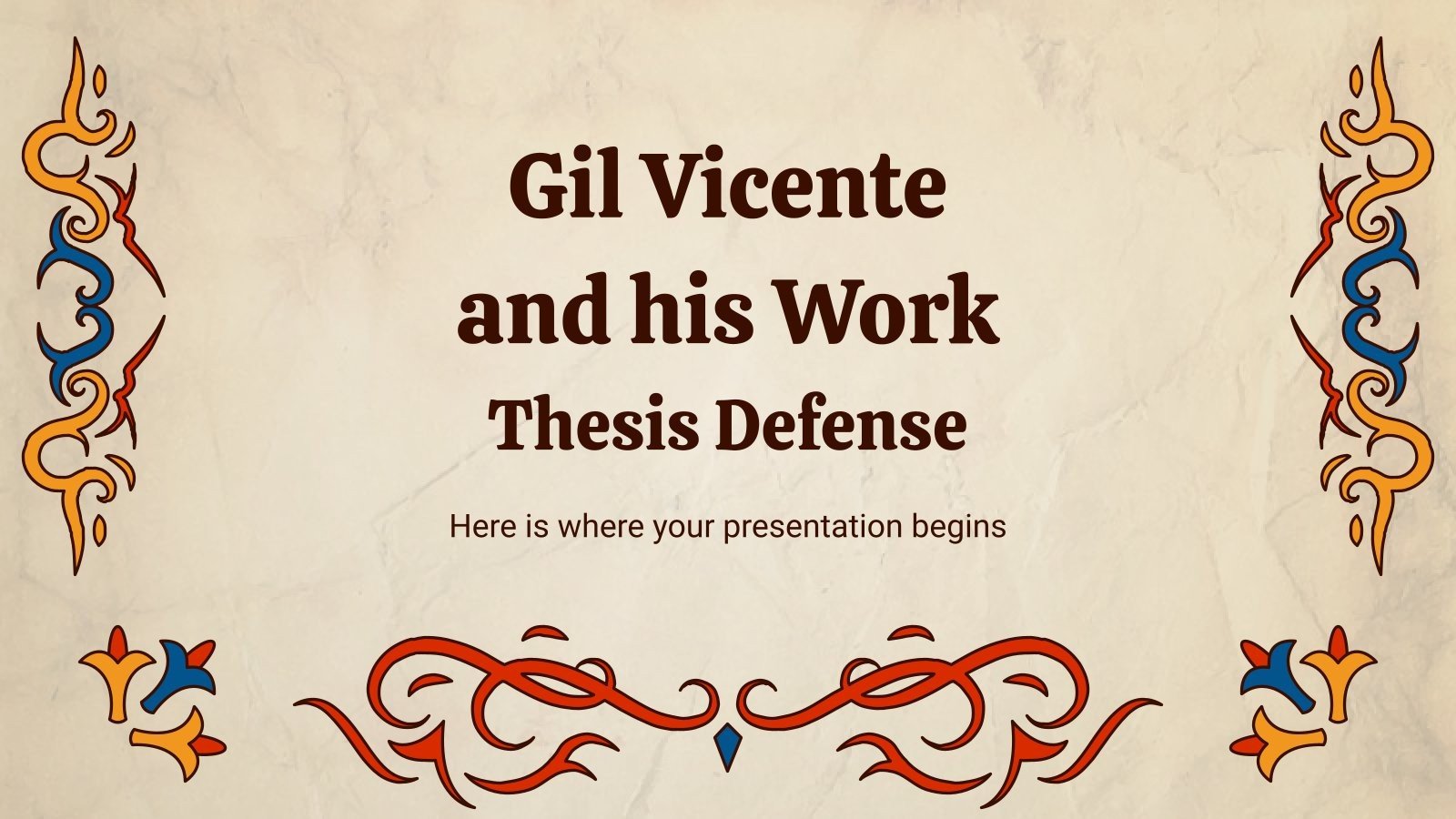 Gil Vicente and his Work Thesis Defense Presentation
