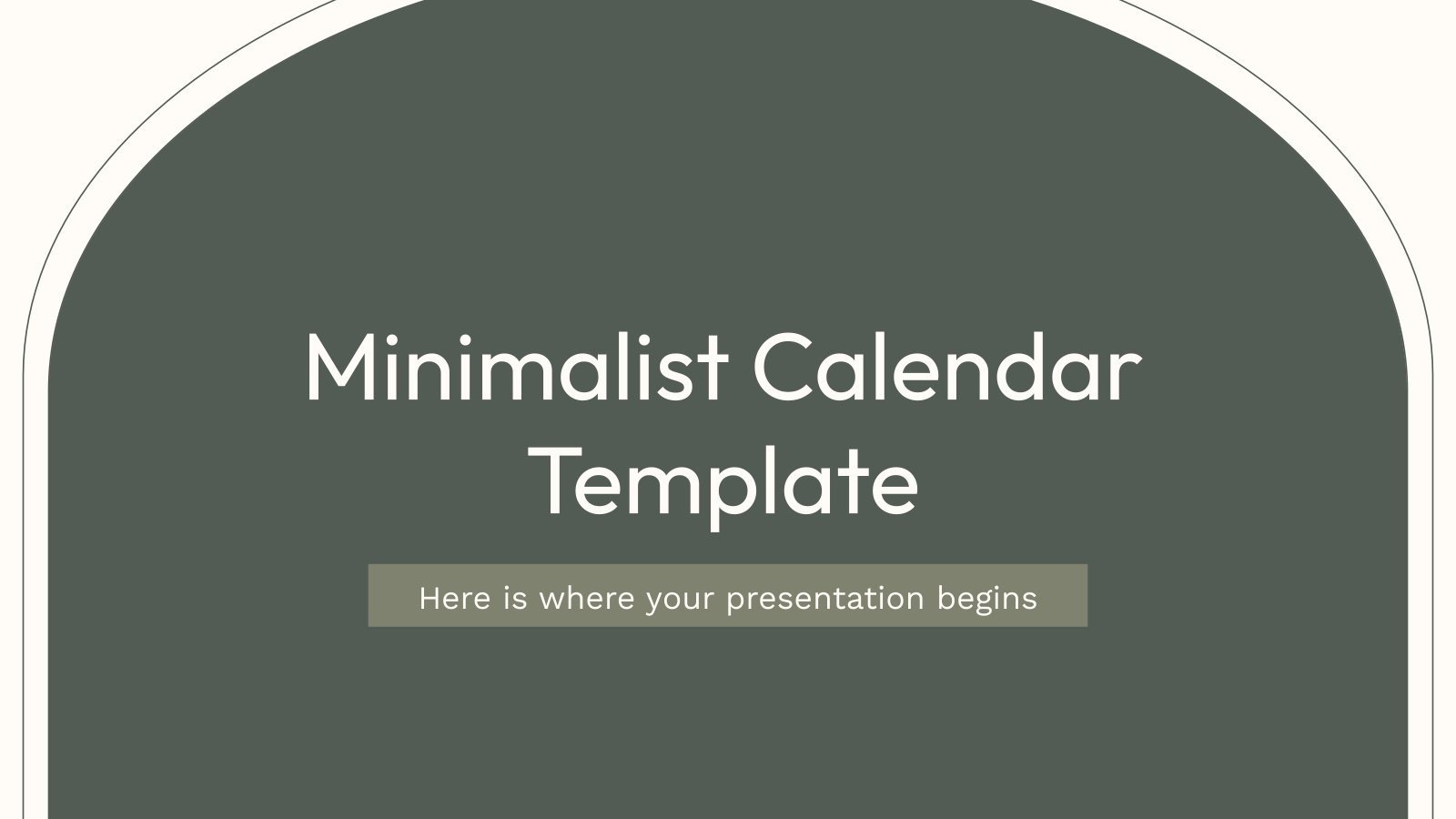 Minimalist Calendar Template Presentation