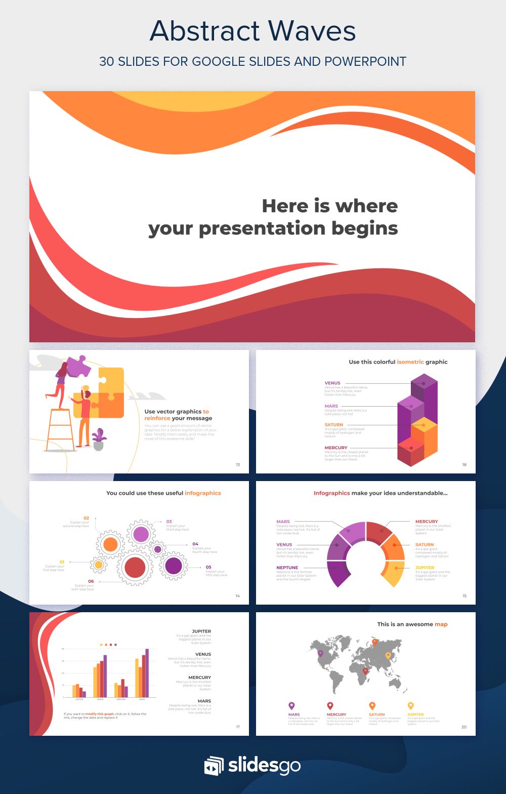Page 3 | Abstract Waves Google Slides and PowerPoint Template