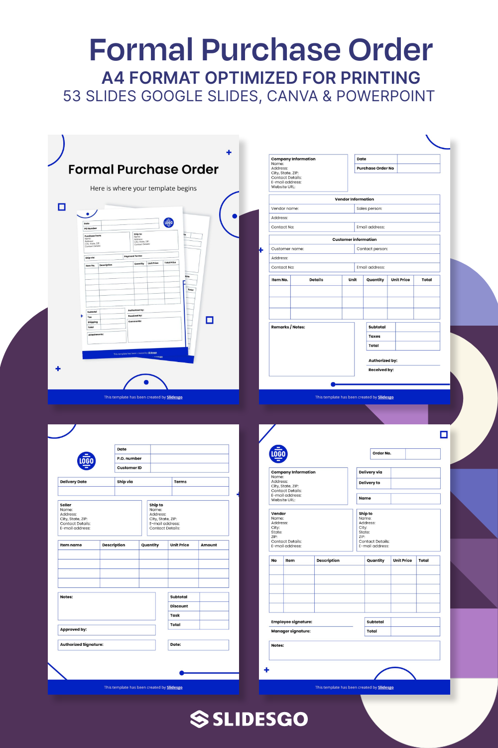 Formal Purchase Order Presentation