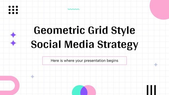 Geometric Grid Style Social Media Strategy Presentation