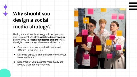 Geometric Grid Style Social Media Strategy Presentation