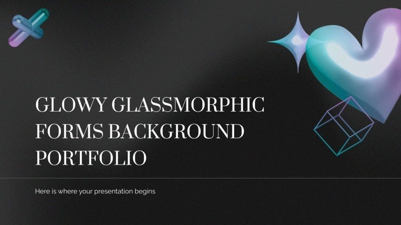 Glowy Glassmorphic Forms Background Portfolio Presentation