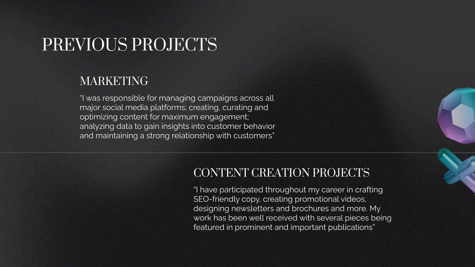 Glowy Glassmorphic Forms Background Portfolio Presentation