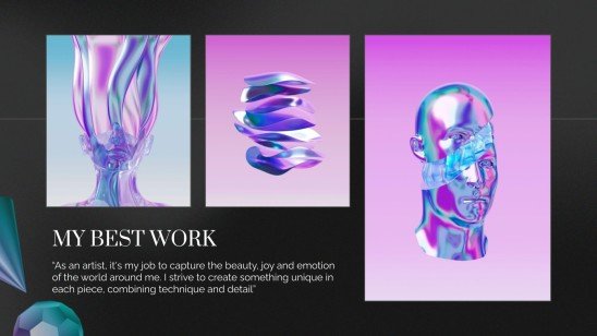 Glowy Glassmorphic Forms Background Portfolio Presentation
