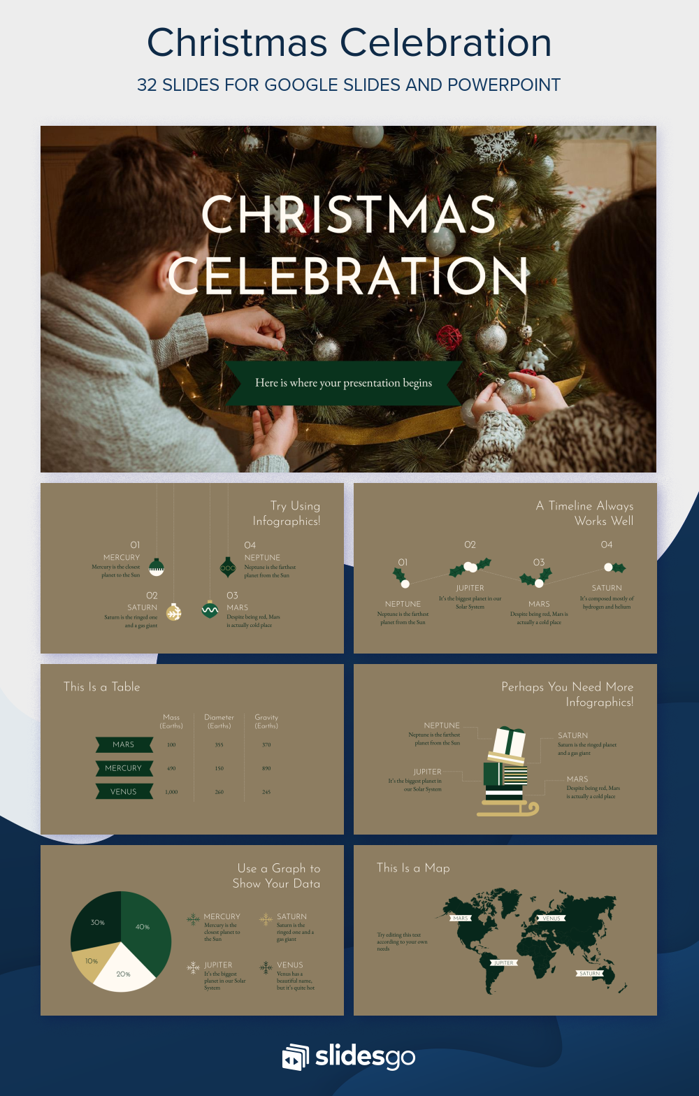 Christmas Celebration Google Slides Theme and PowerPoint Template