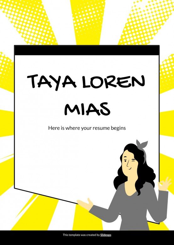 Comic Illustrator CV | Google Slides & PowerPoint Template