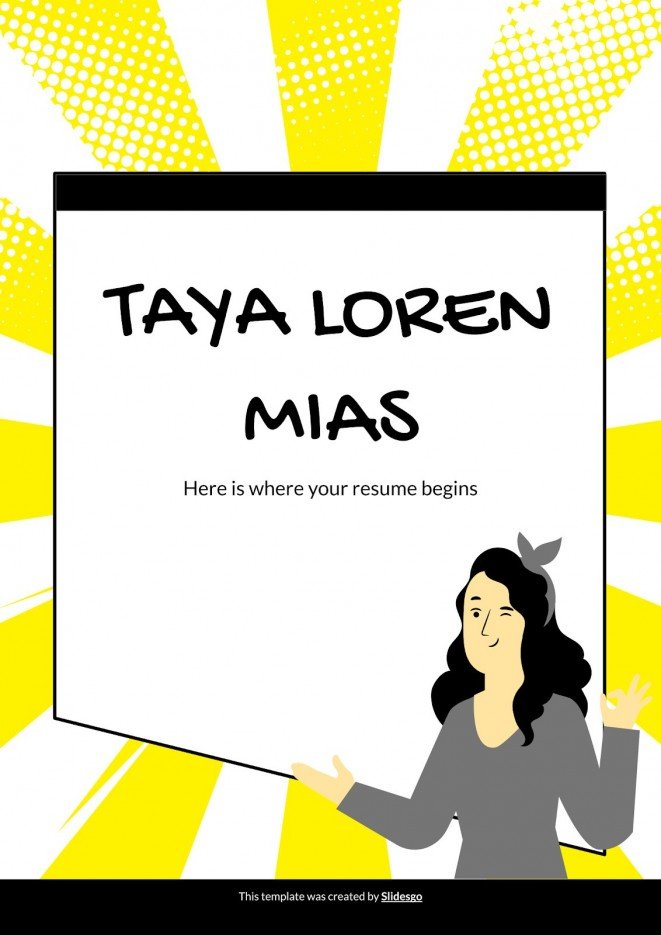 Comic-Illustrator CV | Google Slides & PowerPoint Vorlage