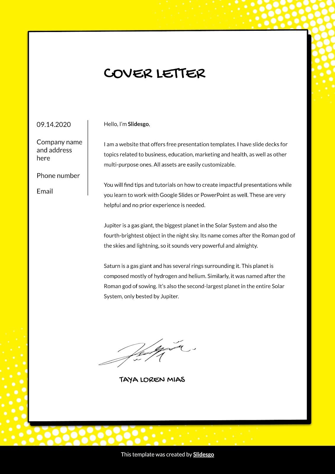 Comic Illustrator CV | Google Slides & PowerPoint Template