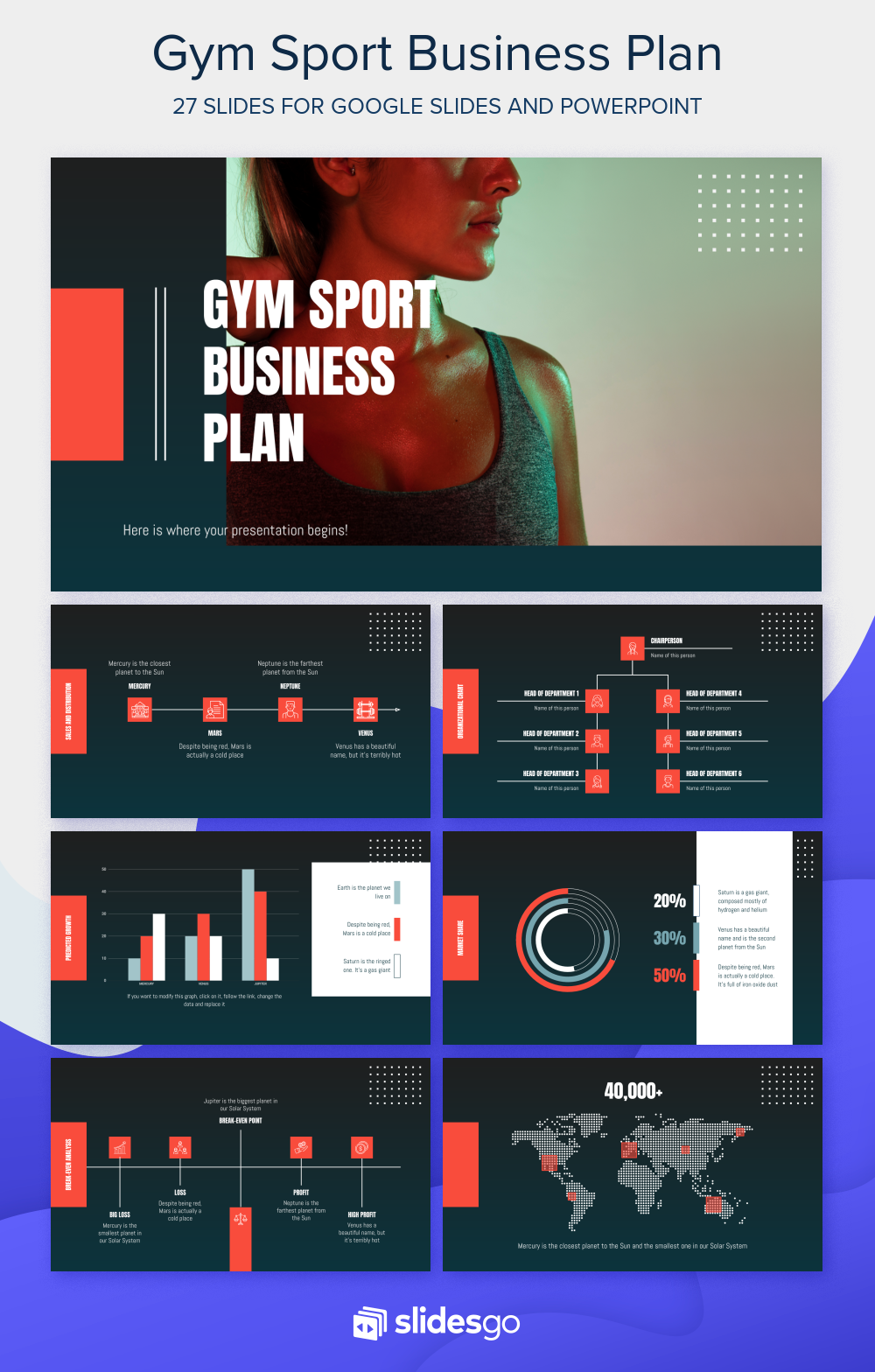 Gym Sport Business Plan Google Slides & PowerPoint Template