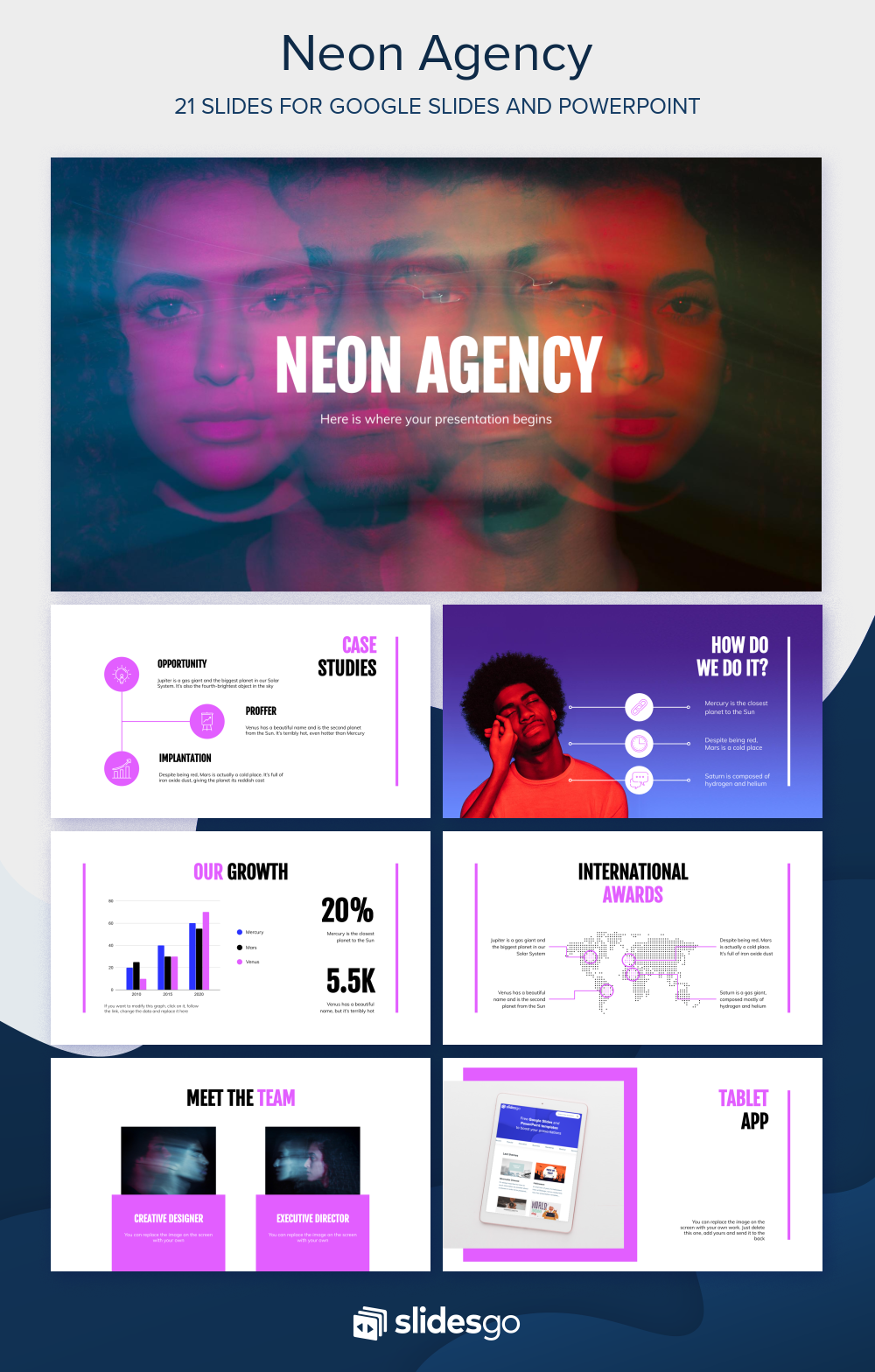Neon Agency Google Slides Theme and PowerPoint Template
