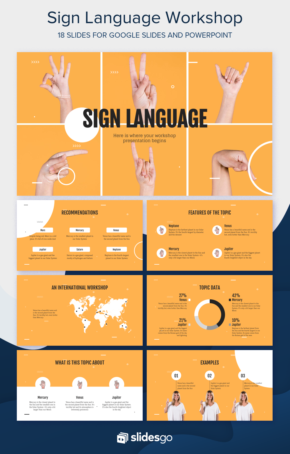 Sign Language Workshop Google Slides & PowerPoint Template