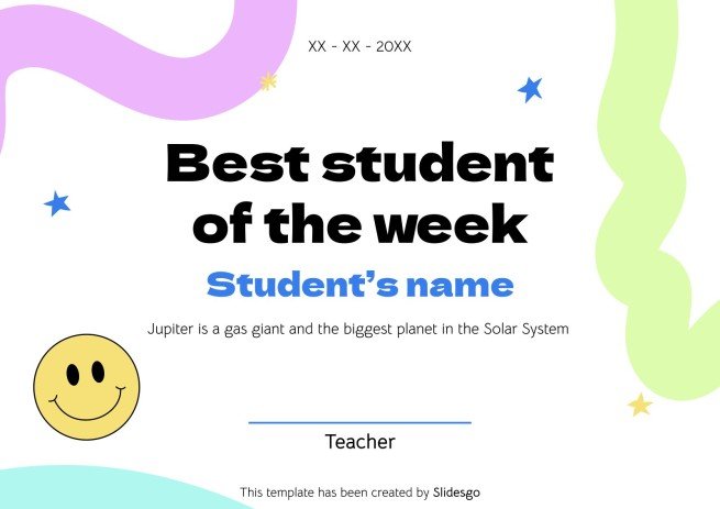 Best Student of the Class Diploma Presentation