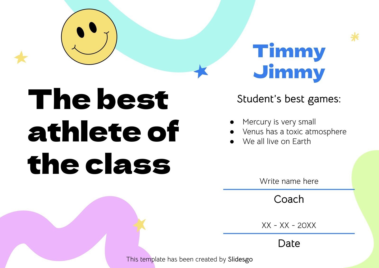 Best Student of the Class Diploma Presentation