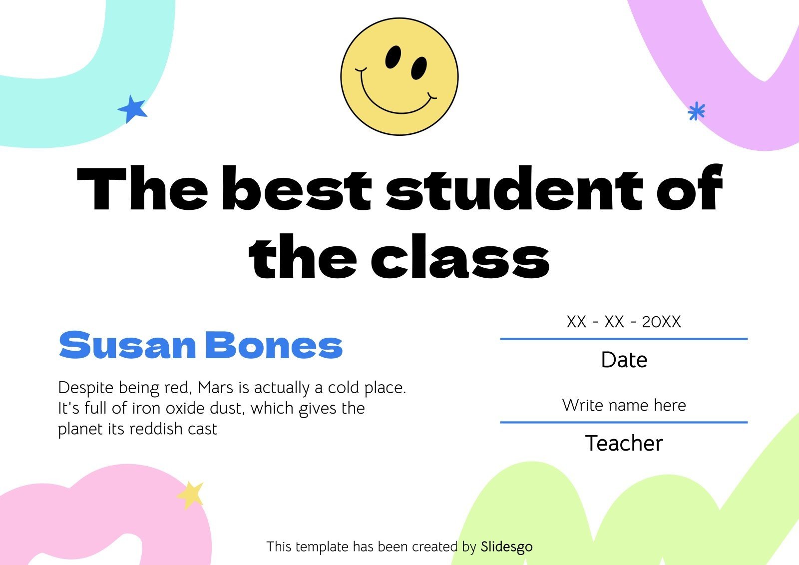 Best Student of the Class Diploma Presentation