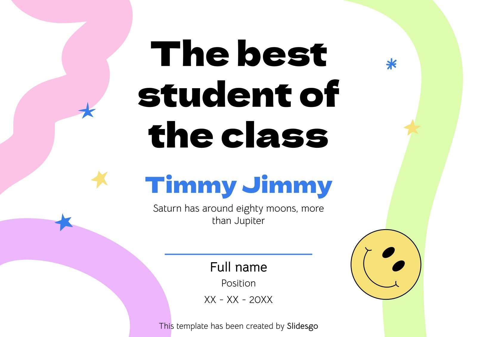 Best Student of the Class Diploma Presentation