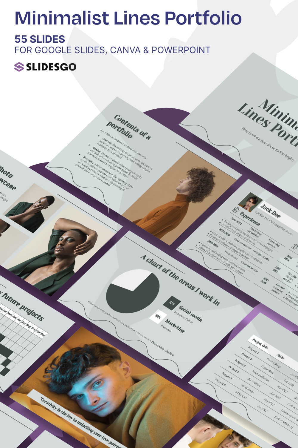 Minimalist Lines Portfolio Presentation