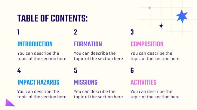 Comets, Meteors and Asteroids Presentation