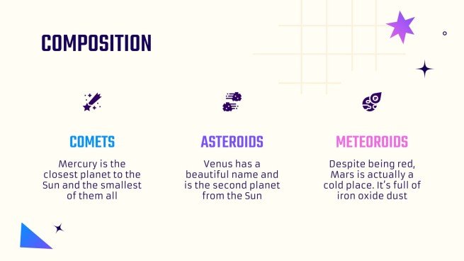 Comets, Meteors and Asteroids Presentation