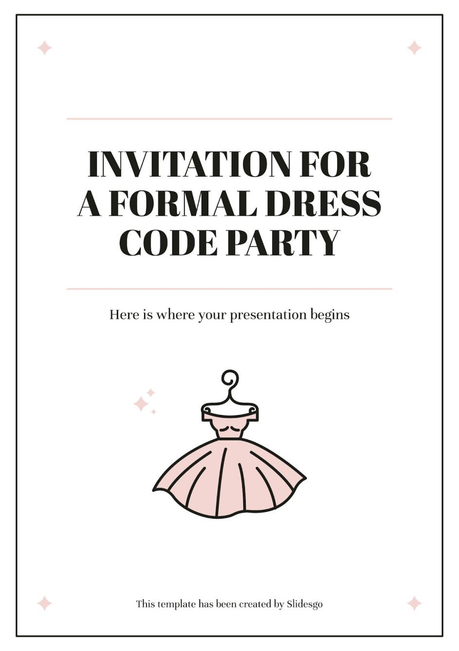 Invitación para una fiesta con código de vestimenta formal