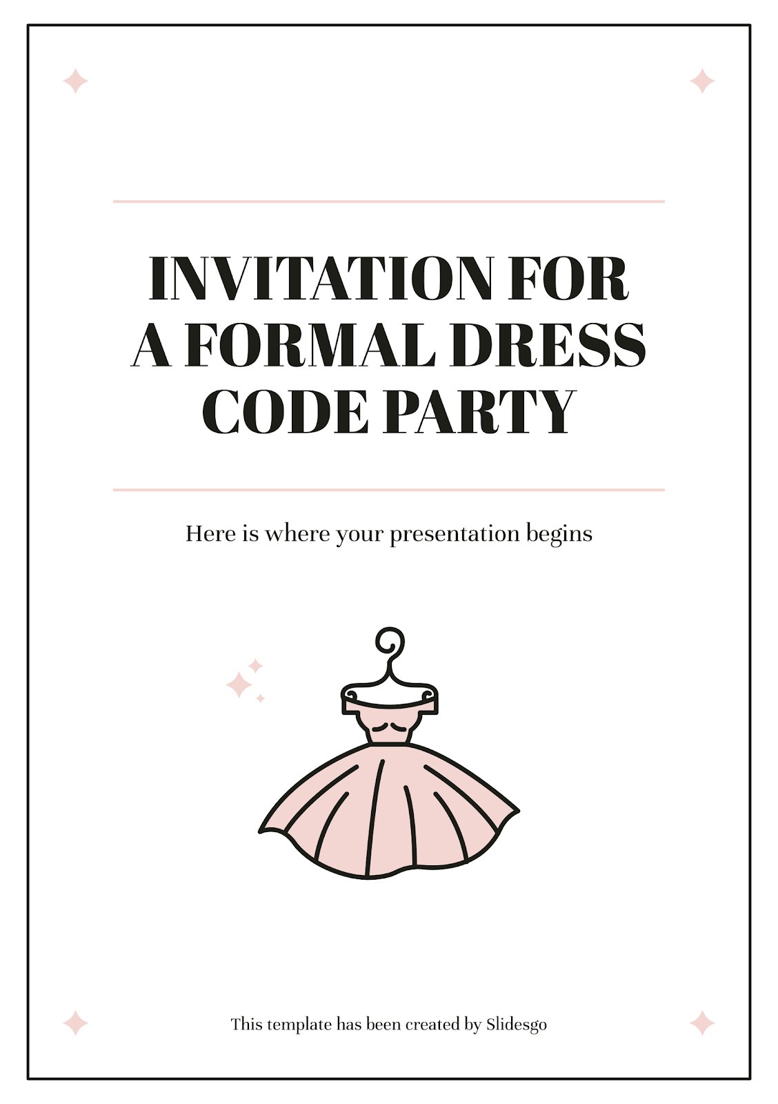 Invitación para una fiesta con código de vestimenta formal