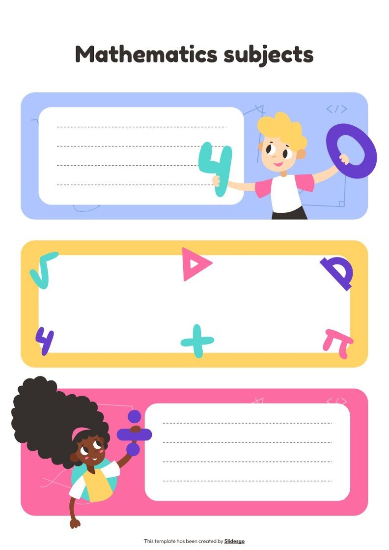 School Labels for Elementary School Subjects Presentation