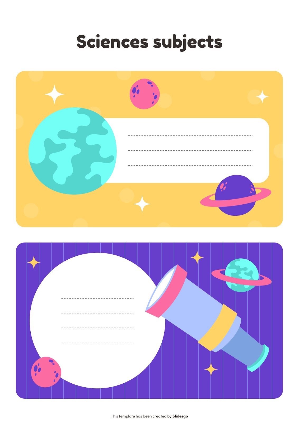 School Labels for Elementary School Subjects Presentation