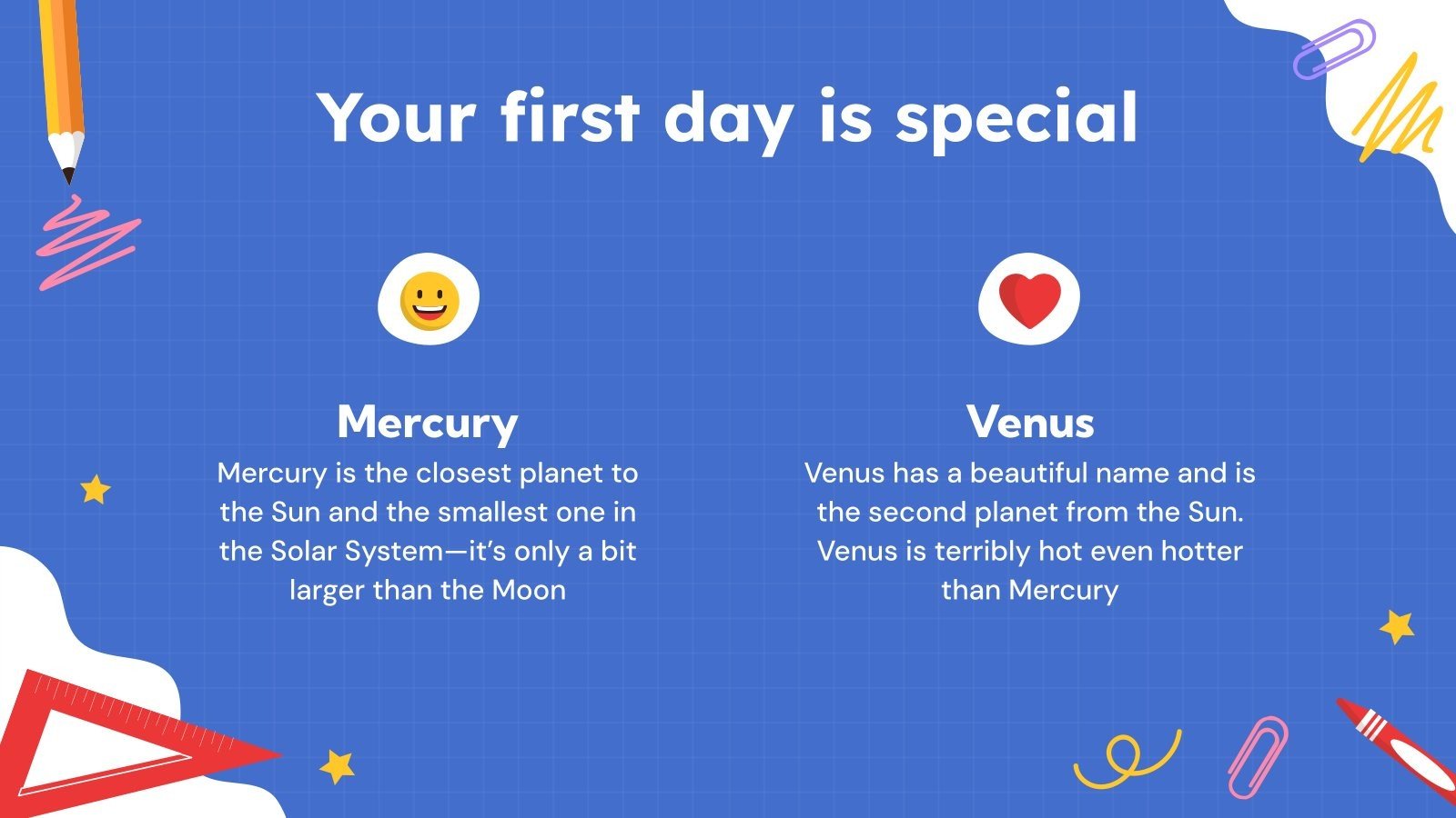 First day of class: Welcome, Students! Presentation